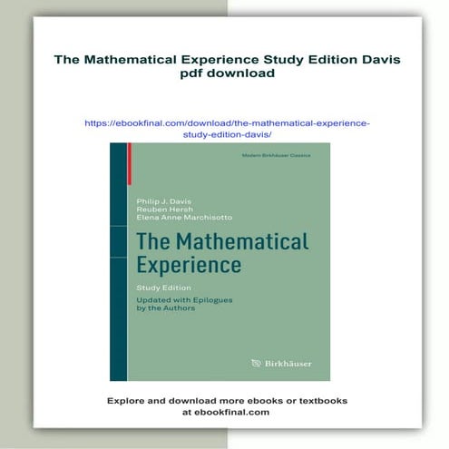 The Mathematical Experience Study Edition Davis | PDF