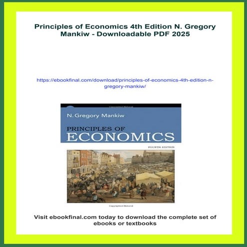 Principles of Economics 4th Edition N. Gregory Mankiw | PDF