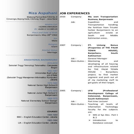 CV Riza new updated | DOCX