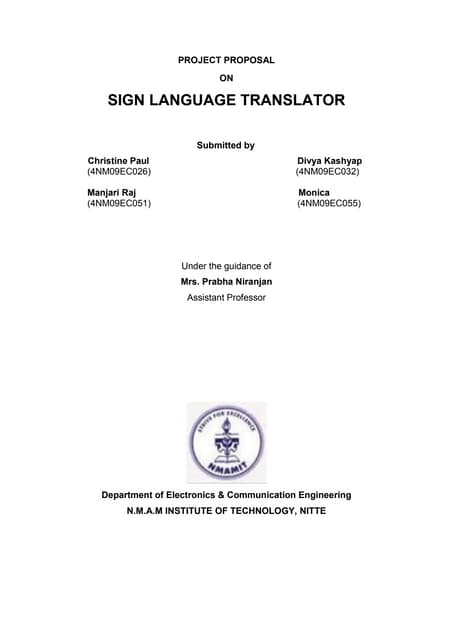 Real time conversion of sign language to text and speech presentation | PDF