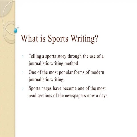 journalism - sportswriting powerpoint presentation | PPT