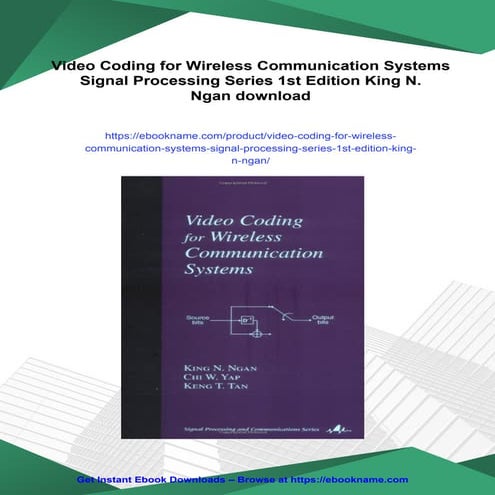 Video Coding for Wireless Communication Systems Signal Processing Series 1st Edition King N ...