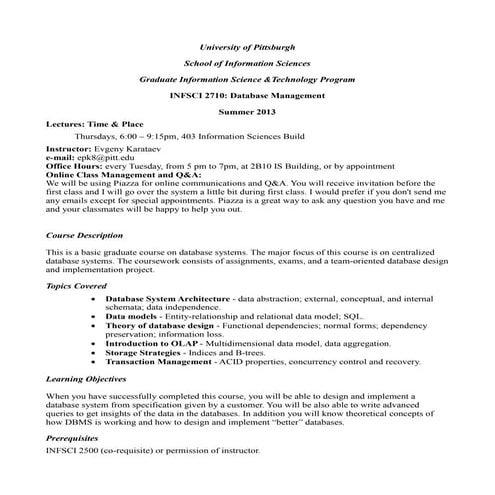 Syllabus | PDF | Databases | Computer Software and Applications