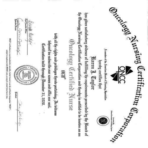 Oncology Nursing Certification Certificate | PDF