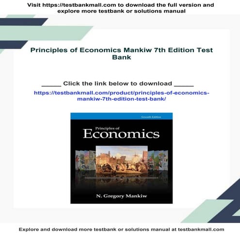 Principles of Economics Mankiw 7th Edition Test Bank | PDF