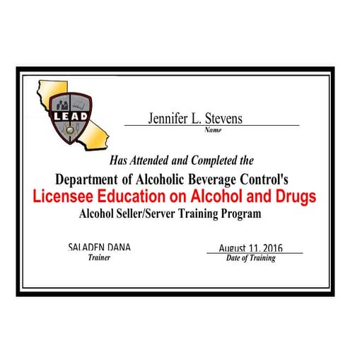 LEAD Certification - Jennifer Stevens | DOCX