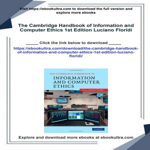 The Cambridge Handbook of Information and Computer Ethics 1st Edition ...