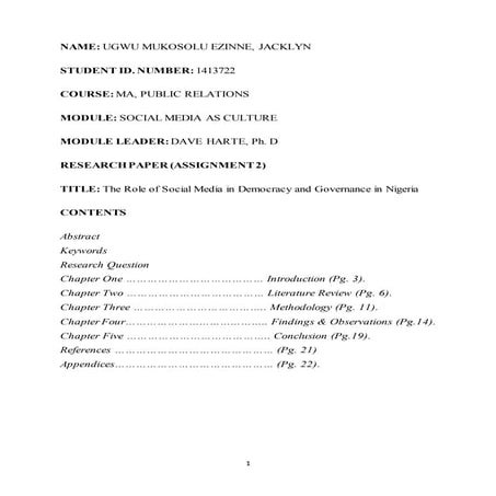 2nd Social Media Assignment | DOCX