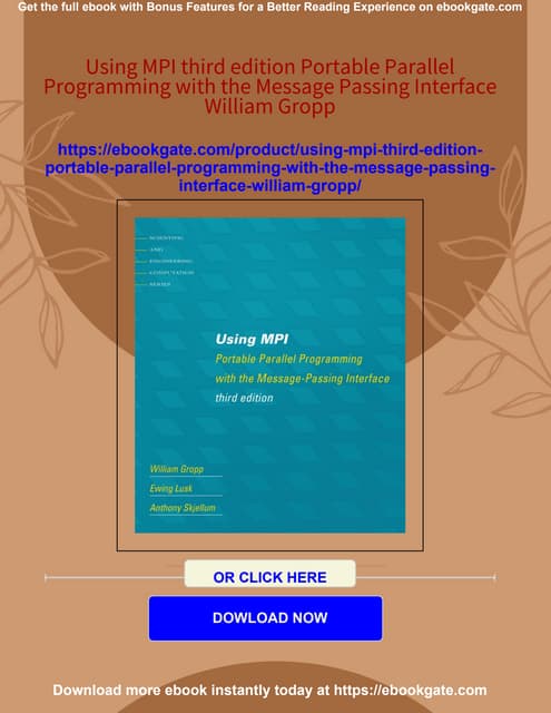 Using MPI third edition Portable Parallel Programming with the Message ... Using MPI third edition Portable Parallel Programming with the Message ...