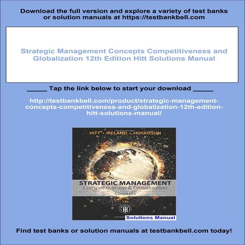 Strategic Management Concepts Competitiveness and Globalization 12th ...