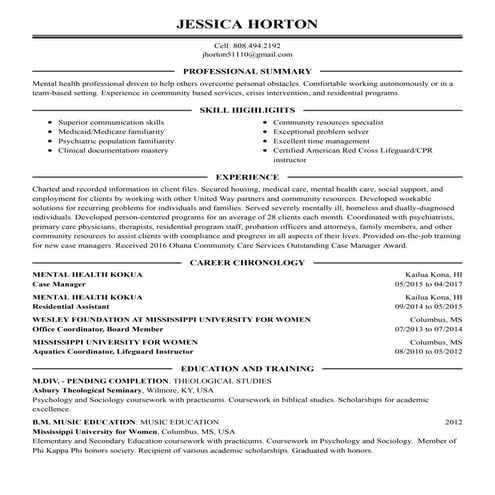 Jessica Horton Resume 1 | PDF