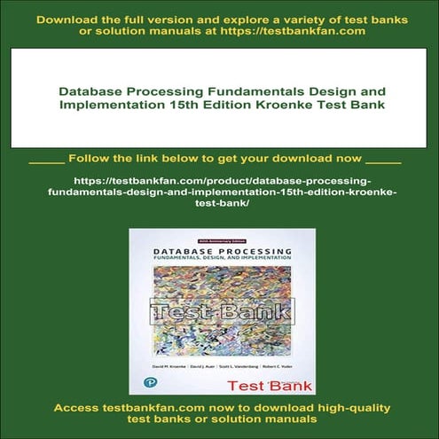 Database Processing Fundamentals Design and Implementation 15th Edition ...