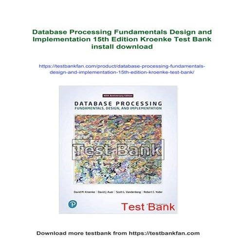 Database Processing Fundamentals Design and Implementation 15th Edition ...