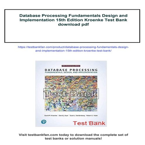 Database Processing Fundamentals Design and Implementation 15th Edition ...