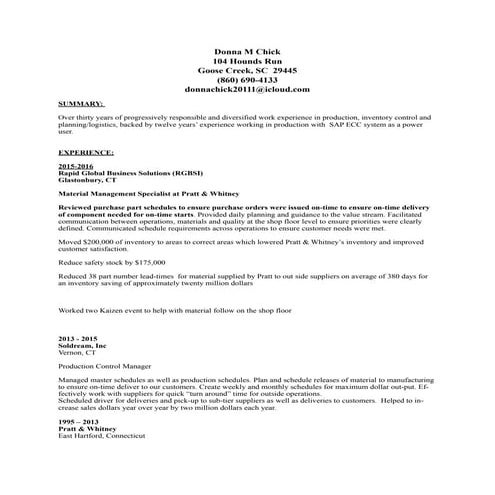 Donna M Chick 2016 | PDF