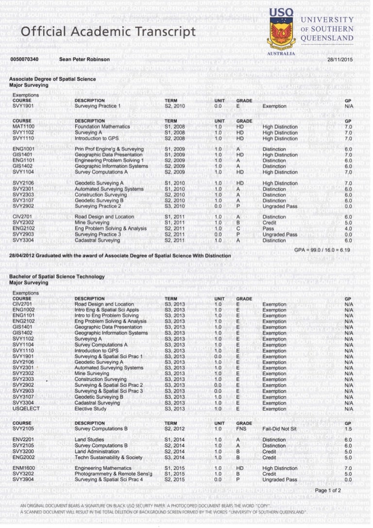 BSST Official Transcript Sean