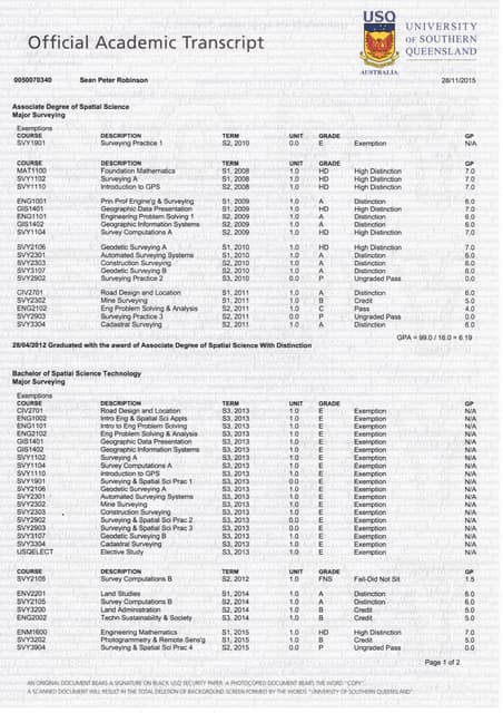 Full Academic Transcript | PDF