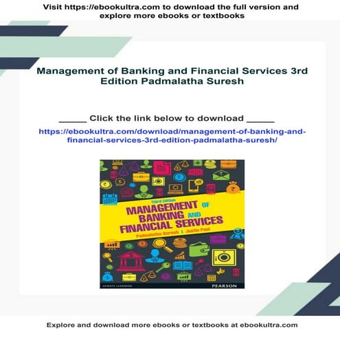 Management of Banking and Financial Services 3rd Edition Padmalatha ...