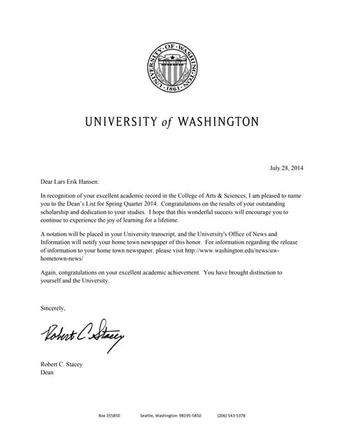 Deans Letter | PDF