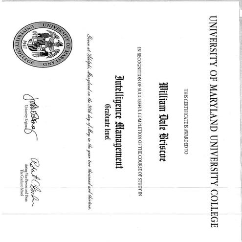 Intelligence Management Certificate- UMUC.PDF