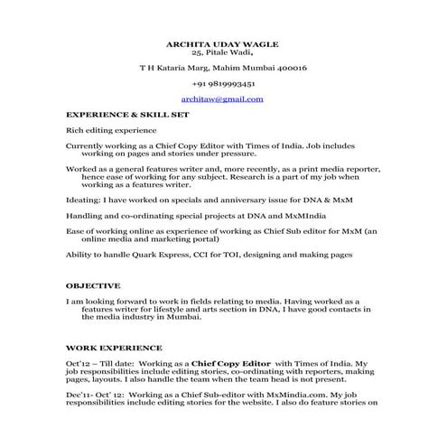 Heena CV-Final | DOC