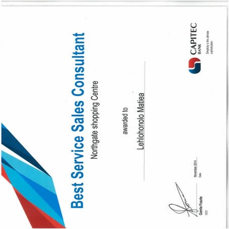Service consultant certificate | PDF