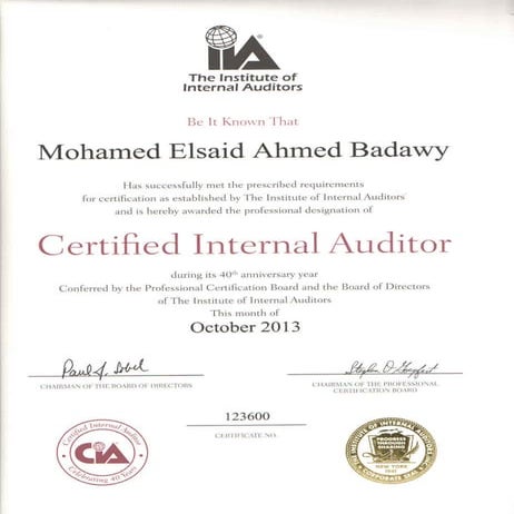 CIA Certificate | PDF