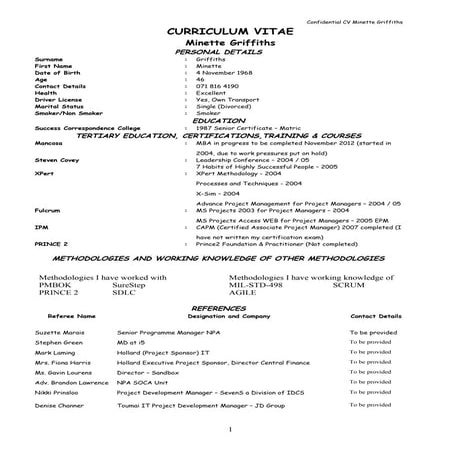 Ronel Vincent CV 2015 | DOC