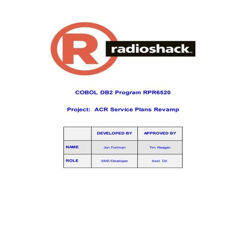 COBOL DB2 BATCH EXAMPLE-RPR6520 | DOCX