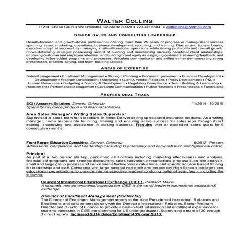 Walter Bret Collins Resume | DOCX