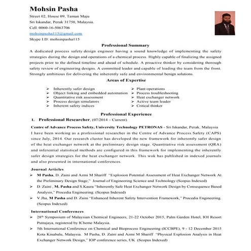 Mohsin Pasha CV | PDF