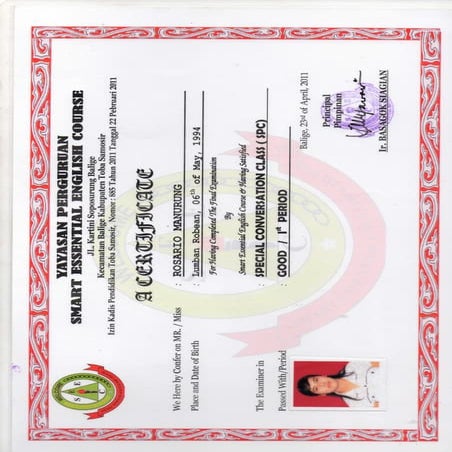 CERTIFICATE ENGLISH COURSE | PDF