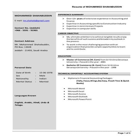 resume shahab | DOCX