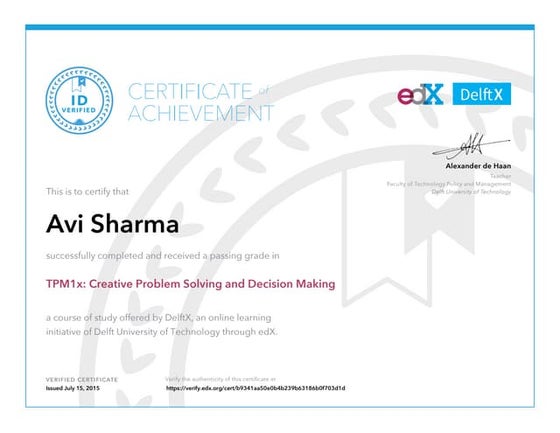 SolvingComplexProblemsCertificate | PDF