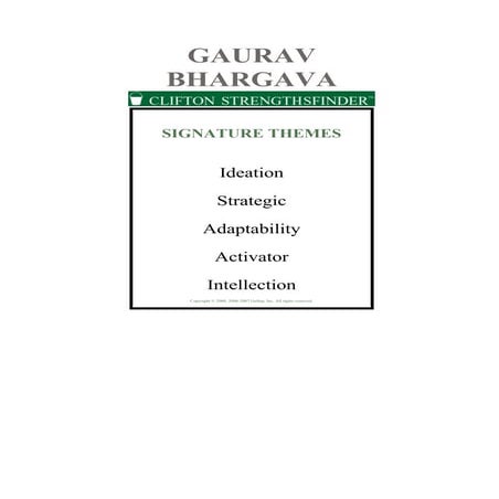 Gallup Strengths Gaurav | PDF