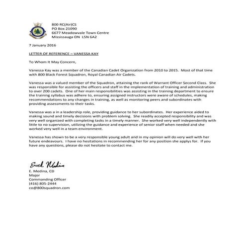 Letter of Reference - Kay%2c Vanessa | PDF
