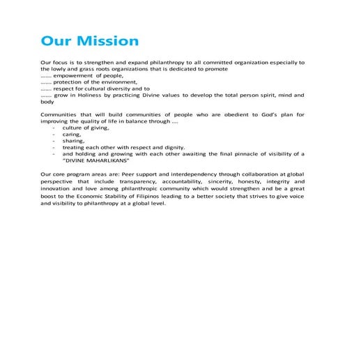 OUR MISSION | DOCX