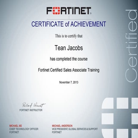 FCSA - Fortinet Certified Sales Associate | PPT
