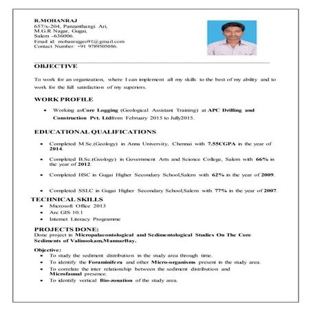 mohan cv pdf | DOCX