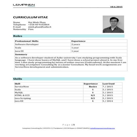 CV - Hai Phan | DOCX | Programming Languages | Computing