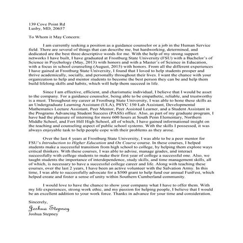 Cover letter | DOCX