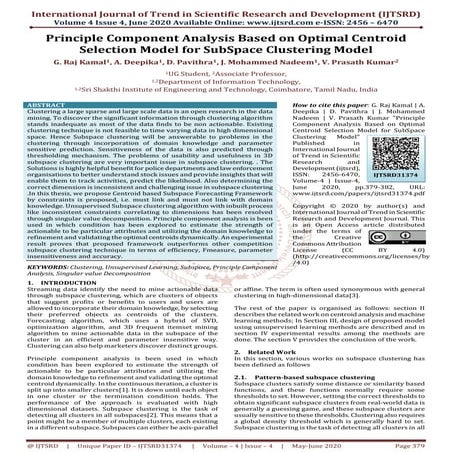 Principle Component Analysis Based On Optimal Centroid Selection Model