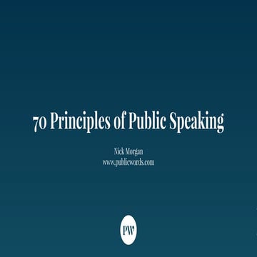 70 Principles of Public Speaking | PDF
