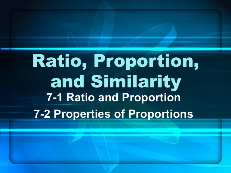 7 1 And 7 2 Ratio, Proportion
