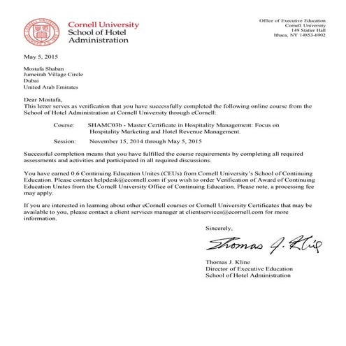 Cornell Letter | PDF