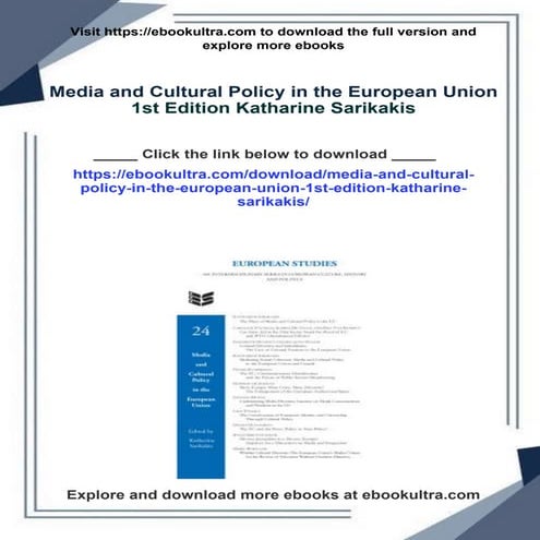 Media and Cultural Policy in the European Union 1st Edition Katharine ...