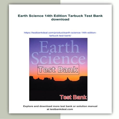 Earth Science 14th Edition Tarbuck Test Bank | PDF