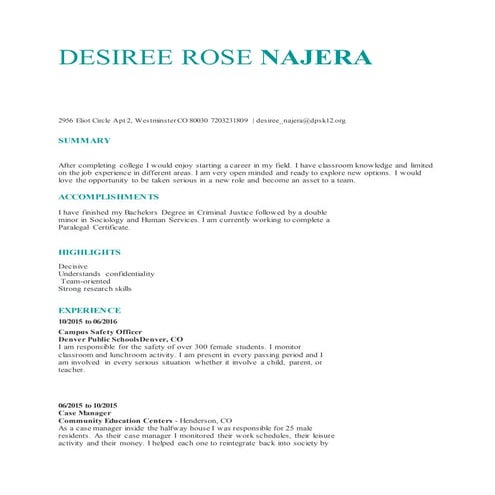 DESIREE ROSE NAJERA FINAL Resume | DOCX