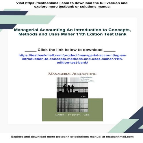 Managerial Accounting An Introduction to Concepts, Methods and Uses ...