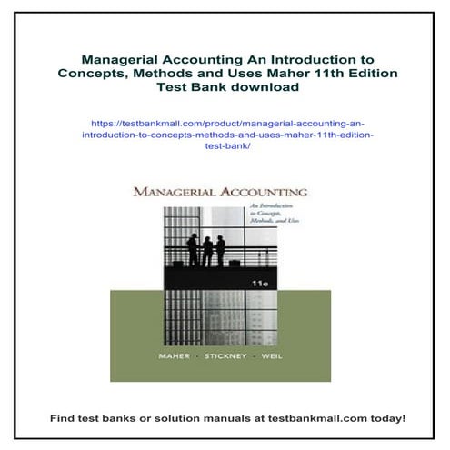 Managerial Accounting An Introduction to Concepts, Methods and Uses ...